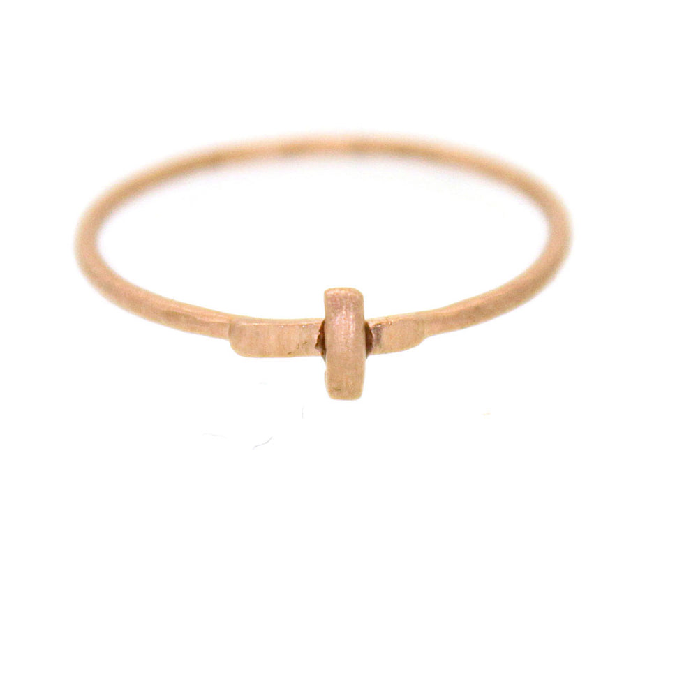 Handcrafted Rose Gold Cross Ring