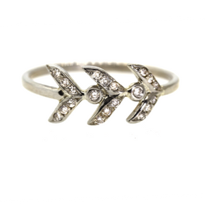 Diamond Angel Wing Ring - Unique Diamond Ring - studio 703 + RLD